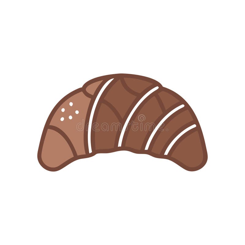 Delicious Chocolate Croissant Stock Vector - Illustration of outline ...