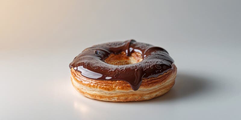 Delicious Chocolate Danish Pastry with Glossy Chocolate Glaze Stock ...