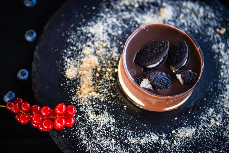 Delicious Chocolate Delight - Oreo Cake Close Up View Stock Image ...