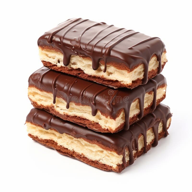 Delicious Chocolate Dipped Pastries: Irresistible Eclair Brownies Stock ...
