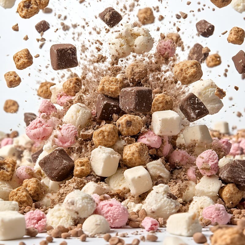 Delicious Chocolate Ice Cream Explosion with Crunchy Cereal and ...