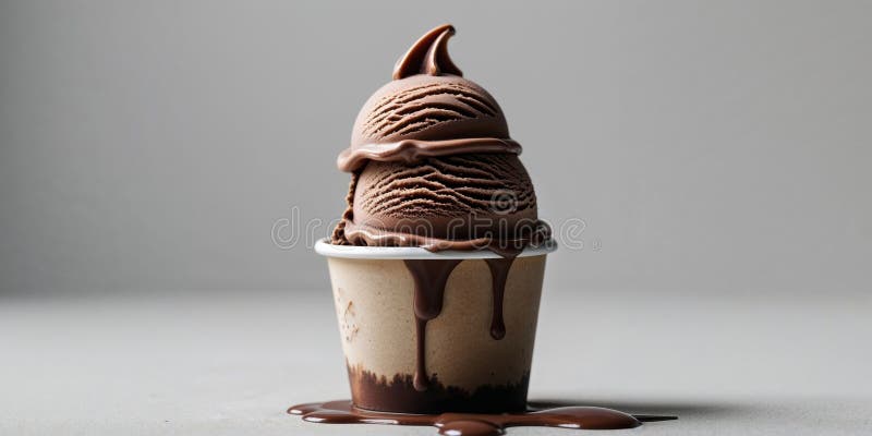 Delicious Chocolate Ice Cream in a Paper Cup Stock Image - Image of ...