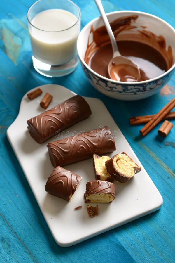 Delicious Chocolate, Milk and Cinnamon Sweets with Ingredients Around ...