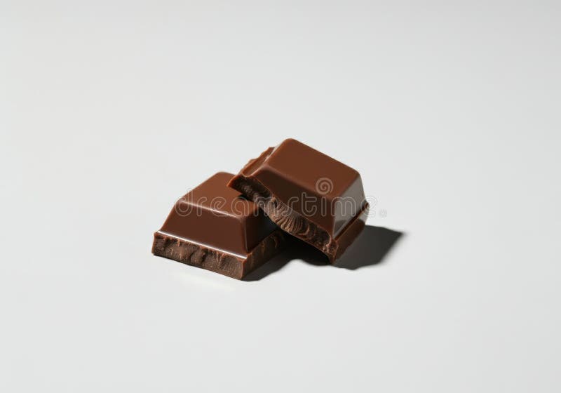 Delicious Chocolate Pieces Stacked on a Clean Surface Stock Photo ...