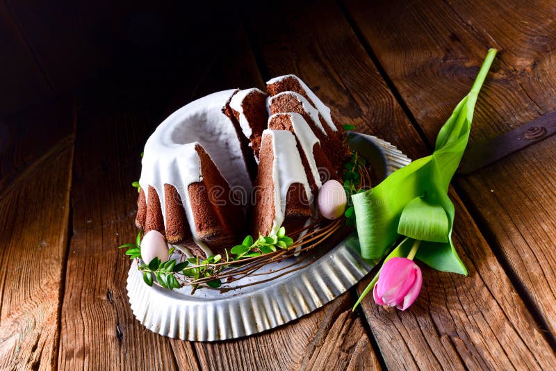Delicious Chocolate Spring Cake Stock Image - Image of fresh, green ...