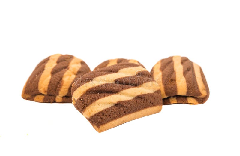 Delicious Chocolate Striped Cookies Stock Photo - Image of flavor ...