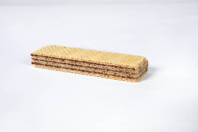 Delicious Chocolate Stuffed Wafer Waffer Isolated on White Background ...