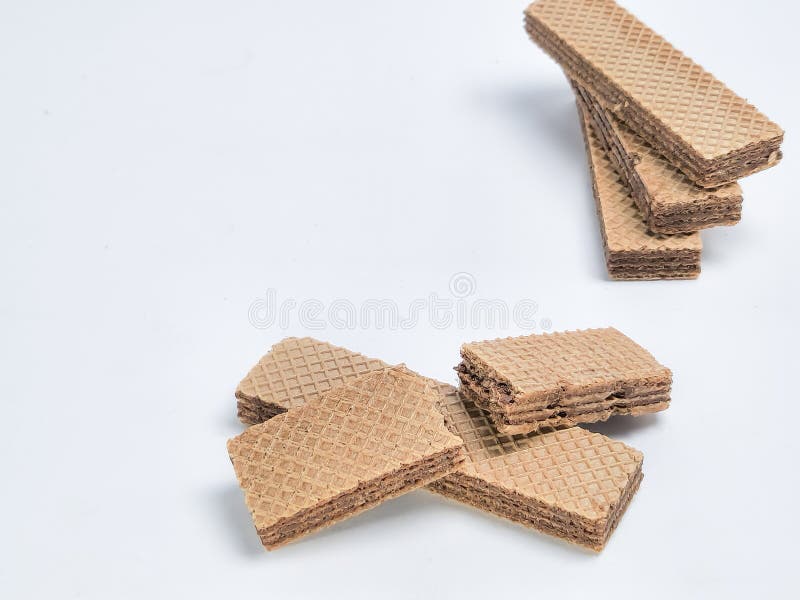 Delicious Chocolate Wafer Cookies Arranged on a Plain White Background ...