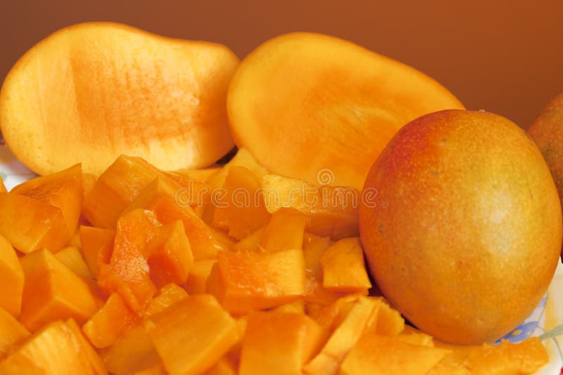 Delicious Chopped Mango Fruit Stock Image - Image of carbohydrate ...