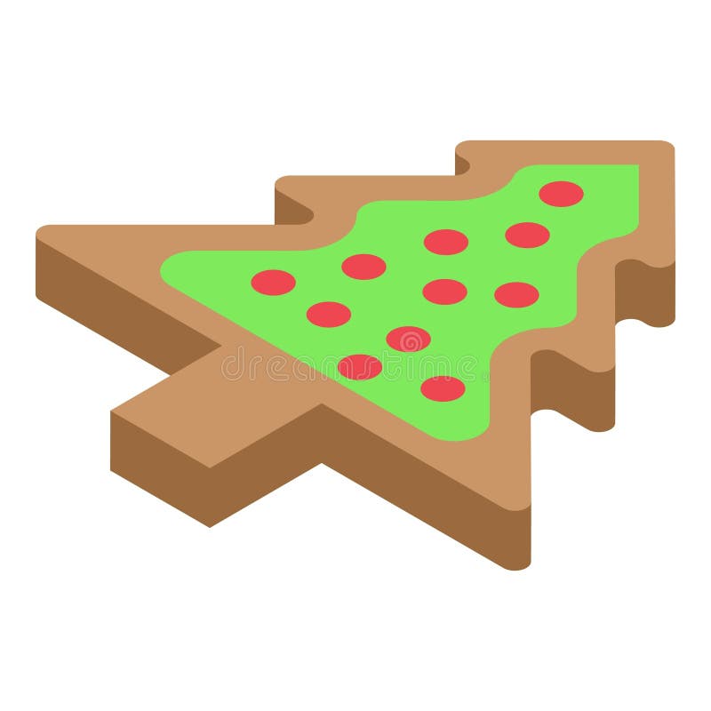 Delicious Christmas Tree Cookie with Green Icing and Red Dots Stock ...