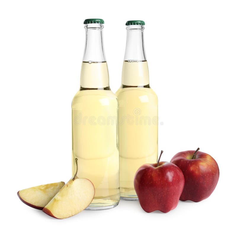 Delicious Cider, Whole and Cut Red Apples Isolated on White Stock Photo ...