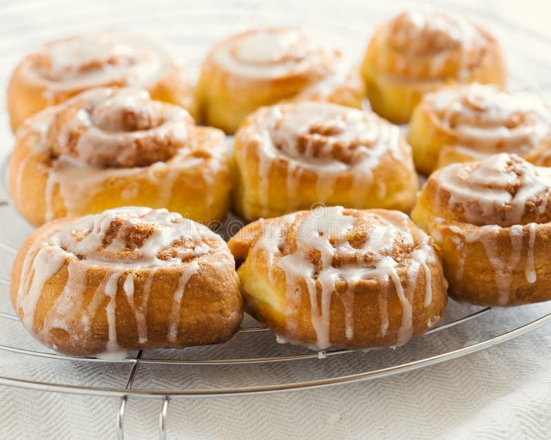 Delicious cinnamon buns stock photo. Image of glazed - 52199714