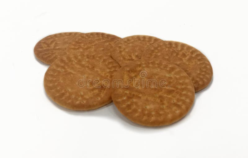 Delicious Circle Crackers Isolated on White Background Stock Photo ...