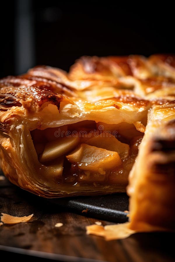 Delicious Close Up Shot of a Traditional Apple Pie Inside Stock ...