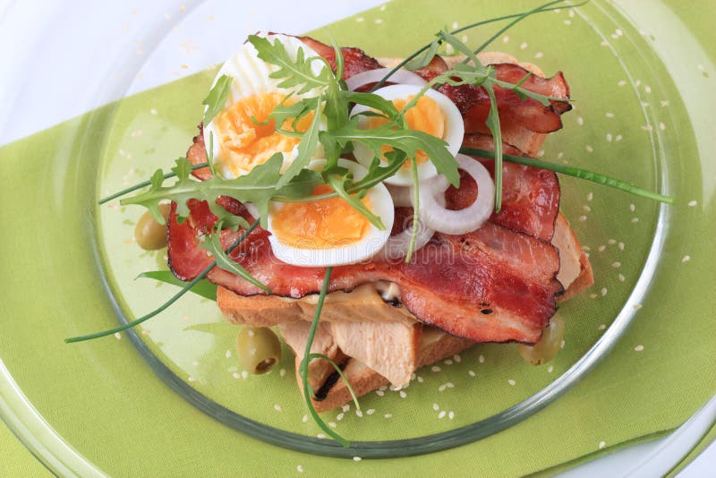 Delicious club sandwich stock image. Image of bread, rashers - 12705459