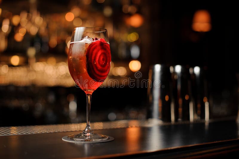 Delicious Cocktail Decorated with a Red Vegetable Slice Stock Image ...