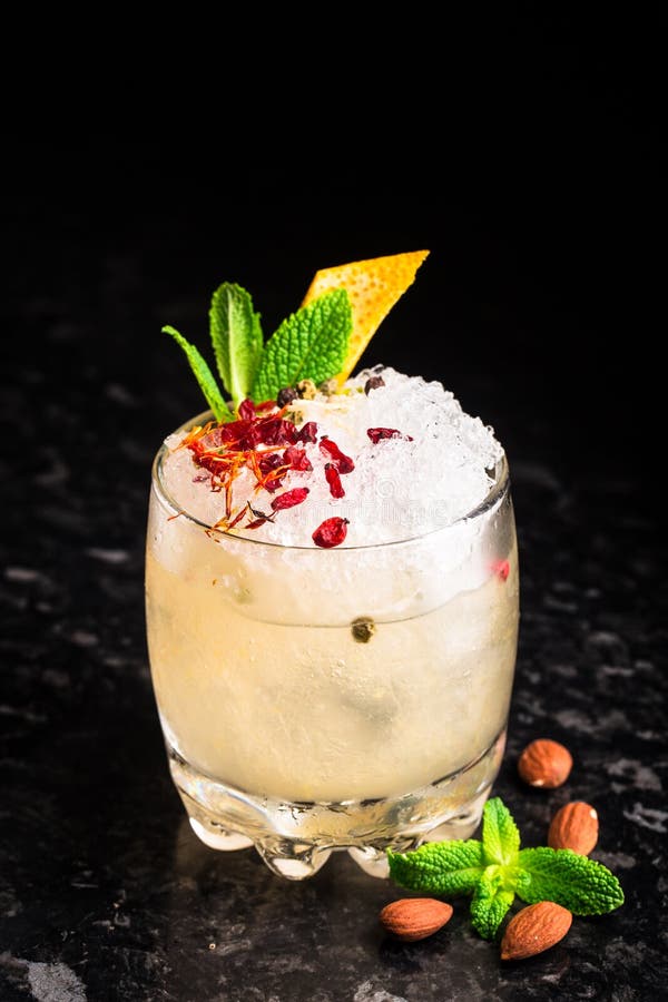 Delicious Cocktail on Marble Table Stock Photo - Image of orange ...