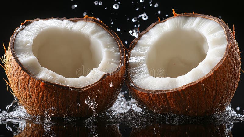 Delicious coconut cut stock illustration. Illustration of sweet - 348851266