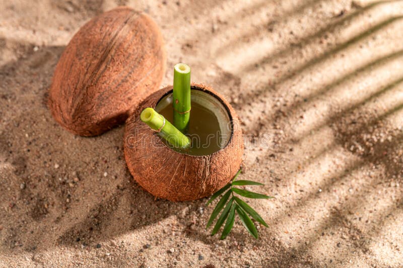 Delicious Coconut Milk in Shell Ready To Drink Stock Photo - Image of ...