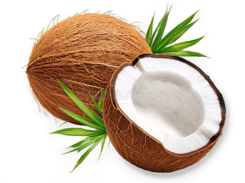 Delicious Coconuts Cut Out stock illustration. Illustration of green ...