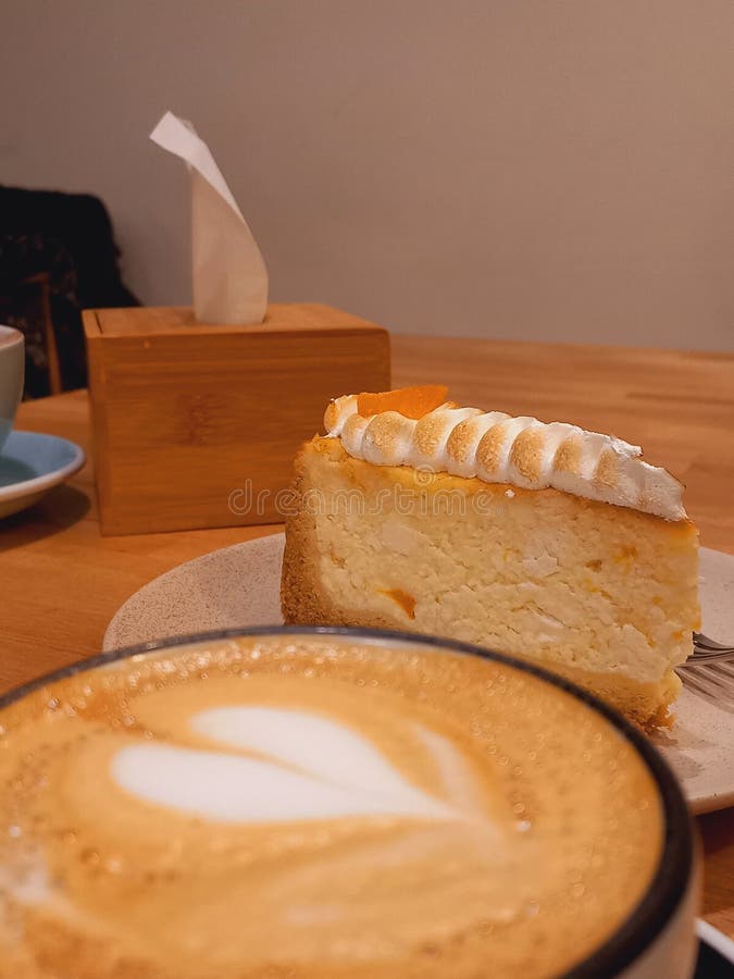 Delicious Coffee and Cake in a Cozy Cafe Stock Photo - Image of cafe ...
