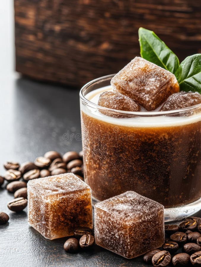 Delicious Coffee and Candy Cubes Stock Illustration - Illustration of ...