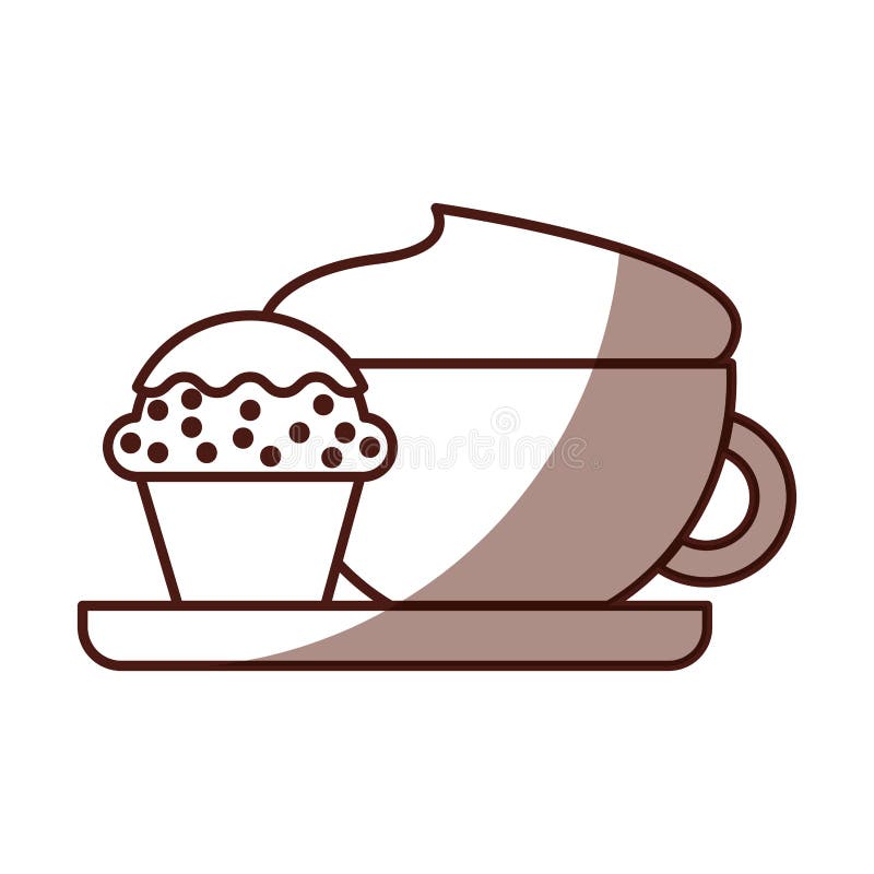 Delicious Coffee with Cupcake Stock Vector - Illustration of caffeine ...