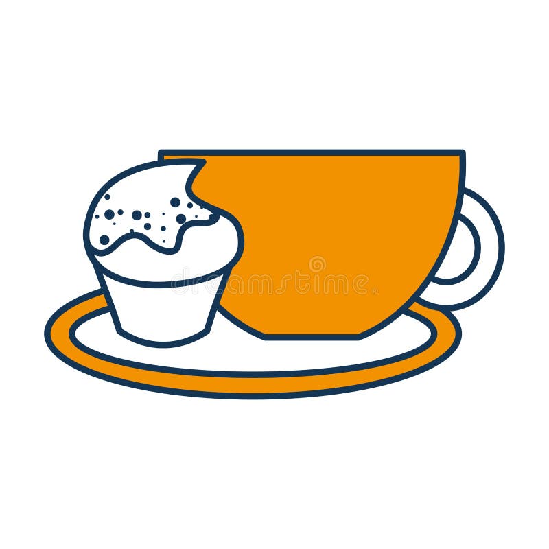 Delicious Coffee with Cupcake Stock Vector - Illustration of element ...