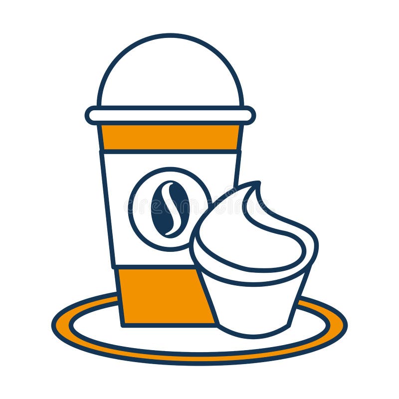 Delicious Coffee with Cupcake Stock Vector - Illustration of meal ...