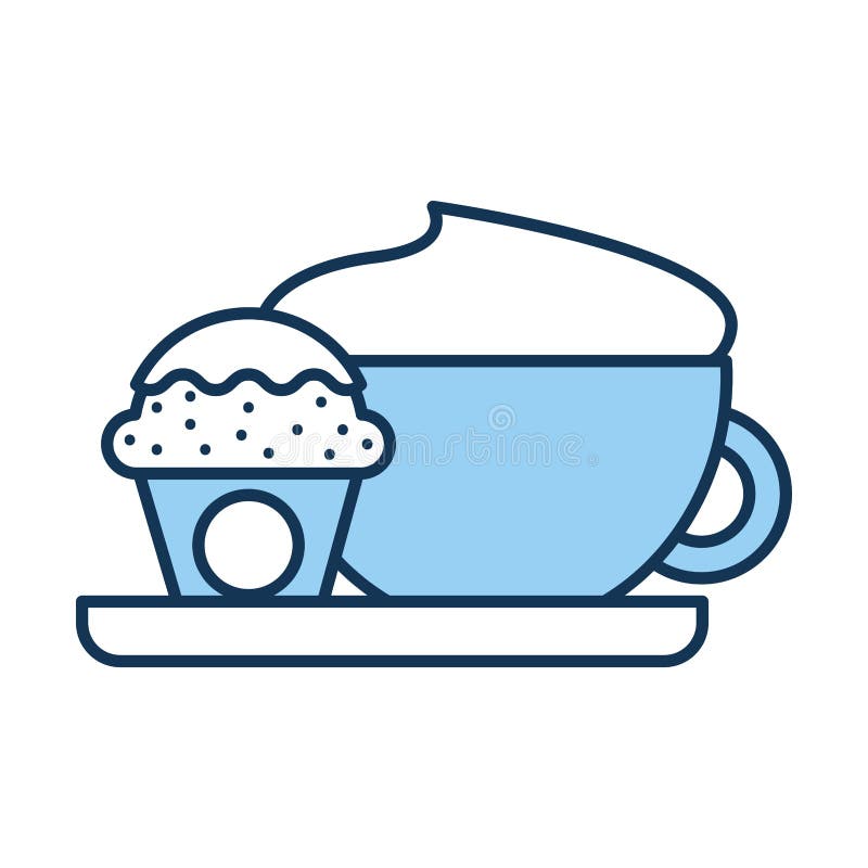 Delicious Coffee with Cupcake Stock Vector - Illustration of bakery ...