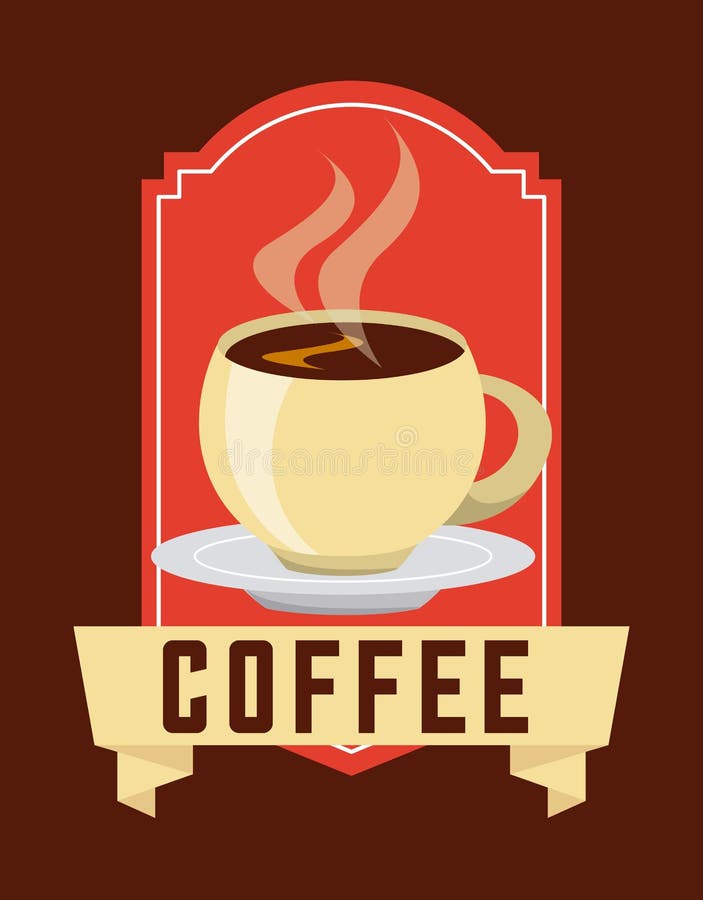 Coffee design stock vector. Illustration of ribbon, design - 47572331