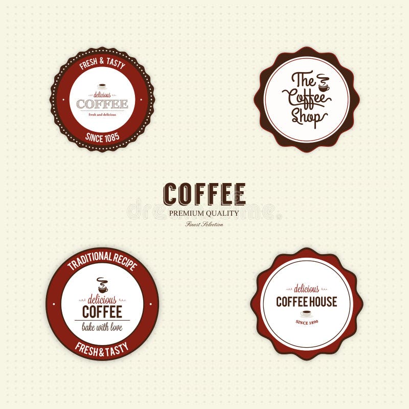 Delicious coffee labels stock vector. Illustration of generated - 62104137
