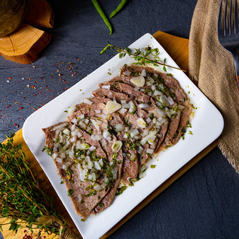 Delicious Cold Beef with Vinaigrette Stock Photo - Image of pastry ...