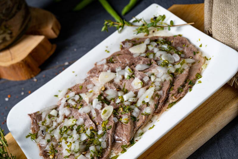 Delicious Cold Beef with Vinaigrette Stock Photo - Image of germany ...