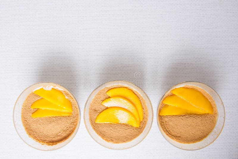 Mango Cream with Crushed Graham Stock Photo - Image of mango ...