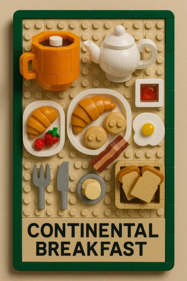A Delicious Continental Breakfast Spread Constructed from Interlocking ...