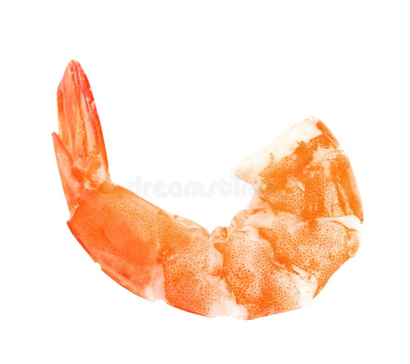 Delicious Cooked Peeled Shrimp Isolated on White Stock Image - Image of ...