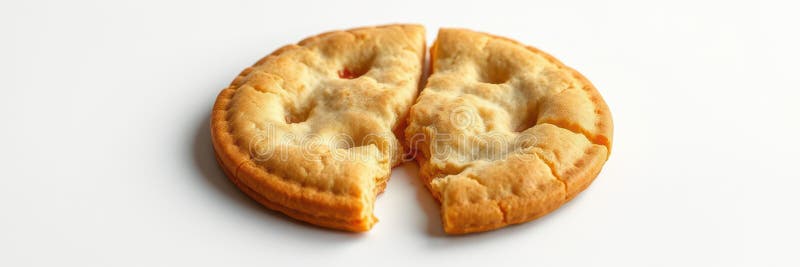 Delicious Cookie Split in Half on a Simple White Background Stock Image ...
