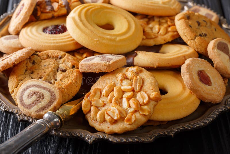 Delicious Cookies in Assortment with Various Fillings Close-up, Stock ...