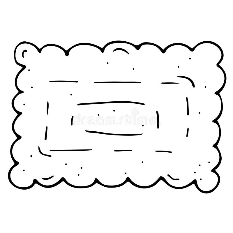 Delicious Cookies, Crispy Cracker Vector Black and White Doodle Element ...