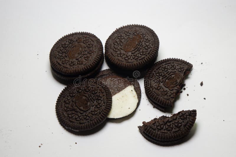 Delicious Cookies with Dark Coklat and Creme Vanilla Stock Image ...