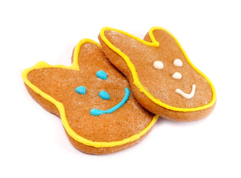 Delicious Cookies on a White Background. Easter Bunny Stock Image ...