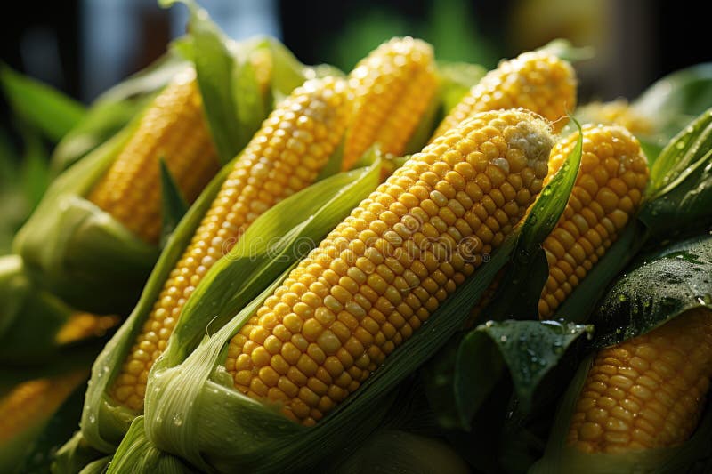 Delicious Corn Angle Arrangement with Copy Stock Illustration ...