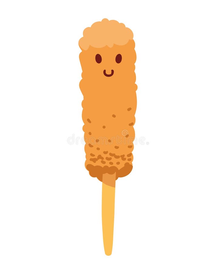 Delicious corndog kawaii stock vector. Illustration of cartoon - 264384698
