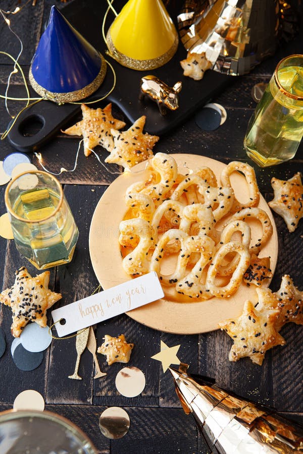 Delicious Crackers for a New Years Party Stock Image - Image of ...