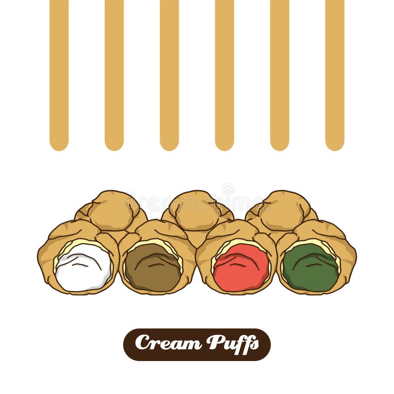 Delicious cream puff stock vector. Illustration of puff - 66384949
