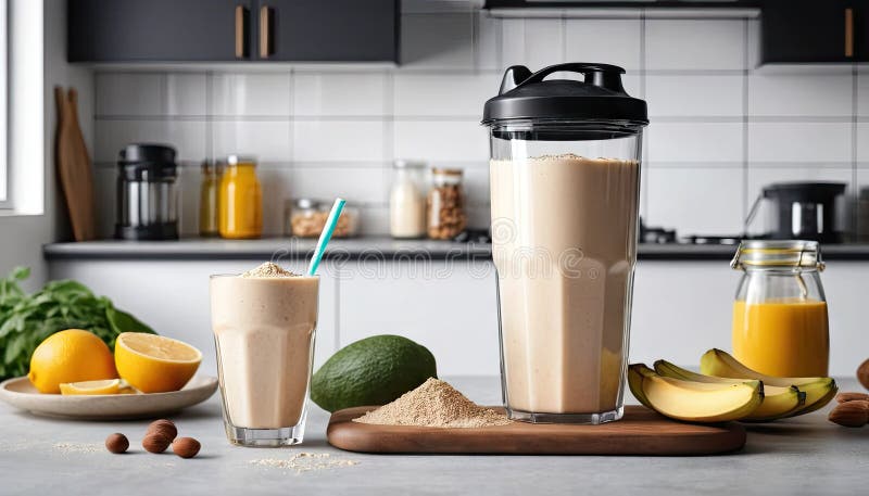 Delicious Creamy Smoothie in a Modern Kitchen Setting Stock ...