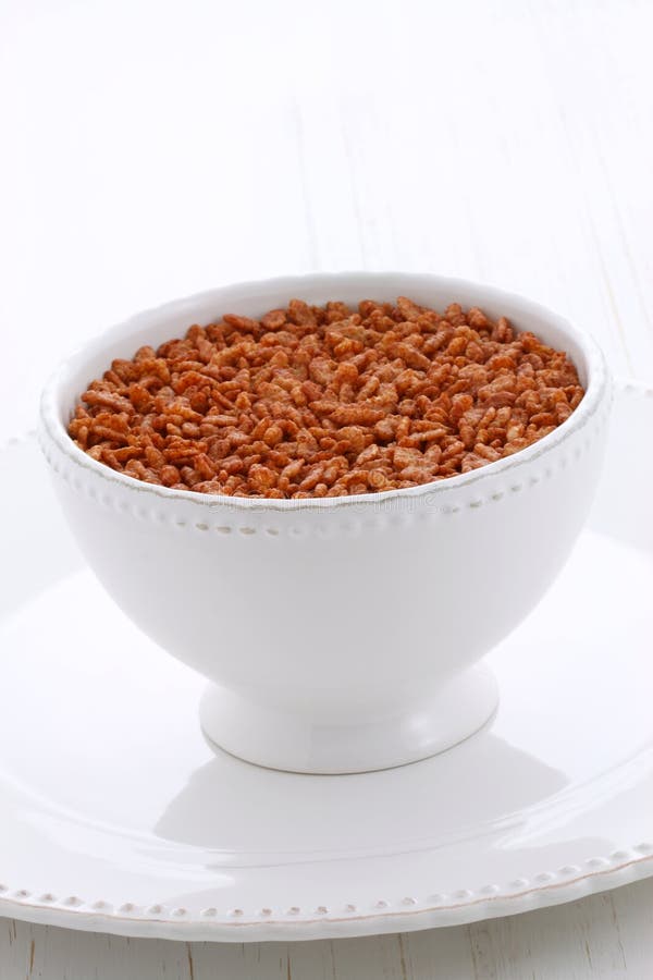 Delicious Crisped Rice Chocolate Cereal Stock Image - Image of spoon ...