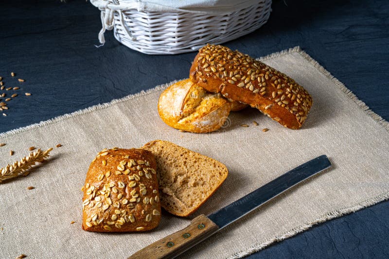 Delicious and Crispy Breakfast Rolls Stock Photo - Image of closeup ...