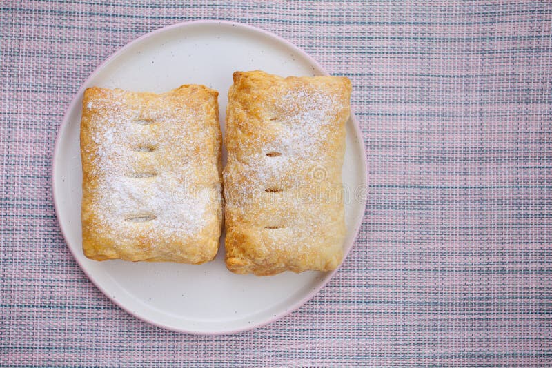 Delicious Crispy Bun with a Plate on Plate Stock Image - Image of ...